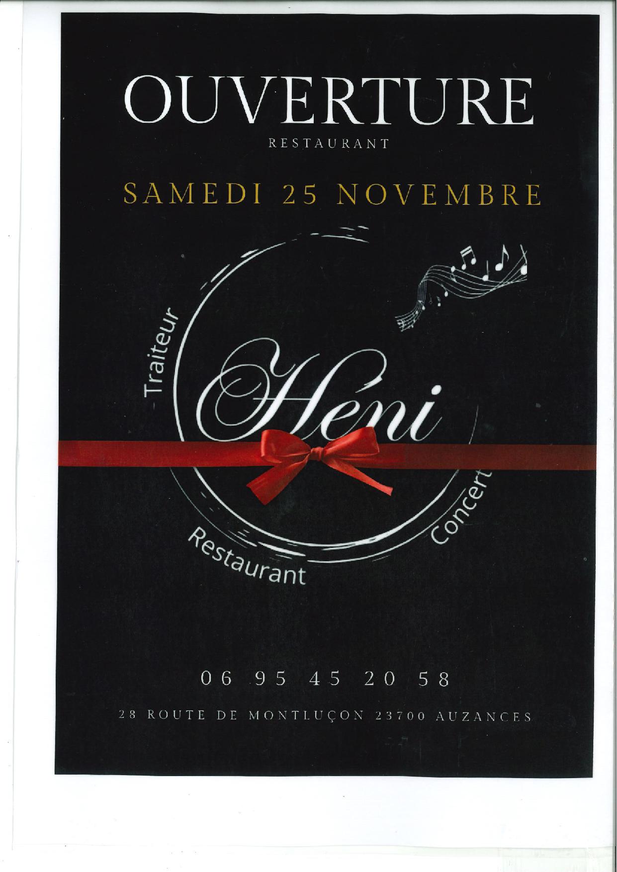 Ouverture restaurant HENI